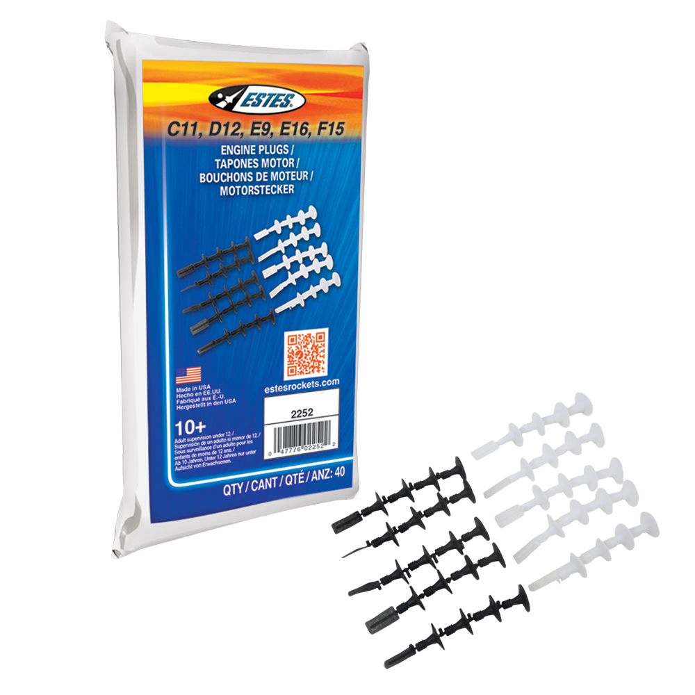 Plugs for Large Engines 40 Pack - Rocketry Accessories for C11 D12 E F ...