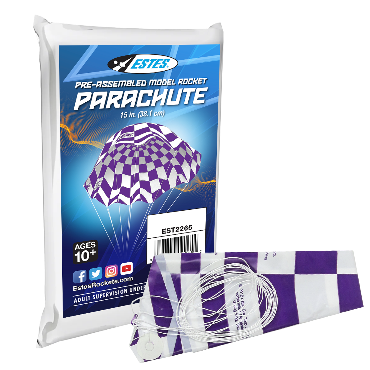 15 Inch Printed Parachute - Model Rocket Recovery for Retailers – Estes ...